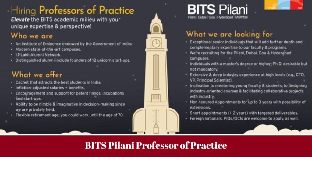 BITS Pilani Invites Applications to Join The Institute As Professor of ...